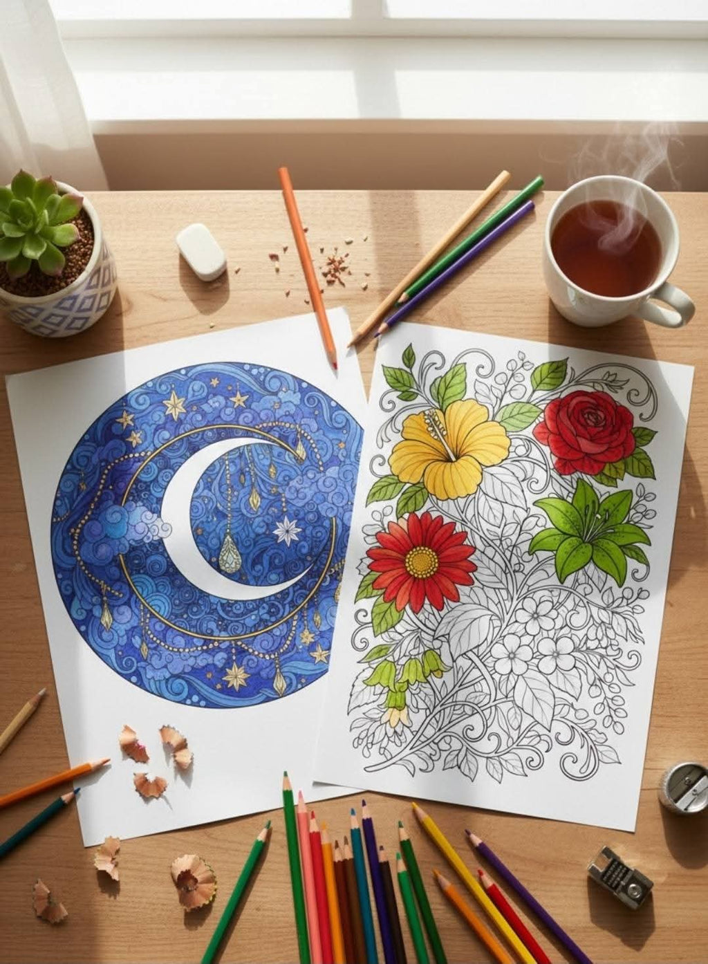 Stress Relief Coloring Book for Adults – Mandala & Floral Relaxation P ...